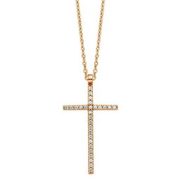 JULIE JULSEN Damen Kette mit Anh&auml;nger &raquo;925/- Sterling Silber rotvergoldet mit Anh&auml;nger Kreuz&laquo; rot