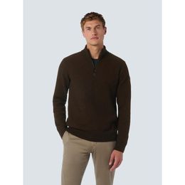 NO EXCESS Rollkragenpullover »Halber Reißverschluss Pullover Melange« braun L L Rollkragenpullover für Männer aus weichem Wollmischgewebe