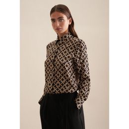 Seidensticker Hemdbluse &raquo;Schwarze Rose&laquo; Langarm Kragen Druck gelb S(36) S(36) Passform: Regular