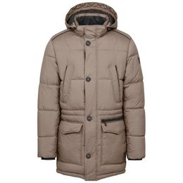 Bugatti Langjacke mit Kapuze mit Stehkragen beige 26 26 Waschbar bei 30 Grad