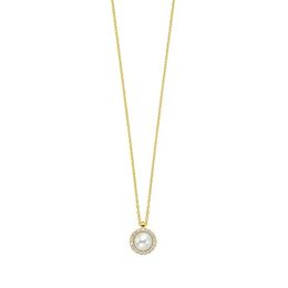 JULIE JULSEN Collierkettchen &raquo;925/- Sterling Silber vergoldet Zirkonia/SWZP&laquo; gelb 43 cm Zartes Collier aus 925/- Sterling Silber vergoldet