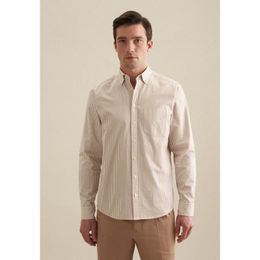 Seidensticker Businesshemd »Schwarze Rose« Regular Langarm Button-Down-Kragen Streifen beige 3XL (48) - normale Ärmellängen normale Ärmellängen 3XL...