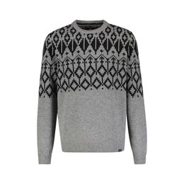 Lerros Strickpullover &raquo;&laquo; PLATINUM GREY MELANGE XXL XXL Modisches Jacquardmuster, skandinavischer Look