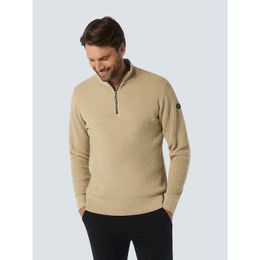 NO EXCESS Rollkragenpullover &raquo;Halber Rei&szlig;verschluss Pullover Melange&laquo; dunkelbeige L L Rollkragenpullover f&uuml;r M&auml;nner aus weichem Wollmischgewebe