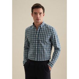 Seidensticker Flanellhemd »Shaped« Shaped Langarm Button-Down-Kragen Karo green S (38) - S (38) S (38) S (38) Passform: Shaped