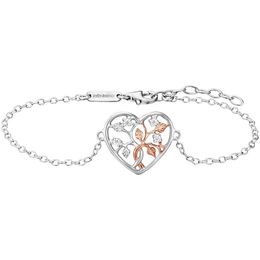JULIE JULSEN Armband »925/- Sterling Silber teils rosé vergoldet Zirkonia« weiß 19cm Bezauberndes Armband aus 925/- Sterling Silber