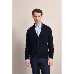 Bugatti Strickjacke mit Schalkragen marine 3XL 3XL Abschluss mit Rippenbündchen