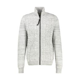 Lerros Strickjacke »Strickjacke mit Kabelstrickmuster« BROKEN WHITE MELANGE XL XL Klassisch-modernes Kabelstrickmuster