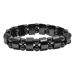 Steuer Armband &raquo;Stretch h&auml;matitfarbene Magnete&laquo; grau 18cm Formsch&ouml;nes Strecharmband aus Magnetsteinen