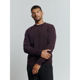 NO EXCESS Rundhalspullover &raquo;Chenillo-Crewneck-Pullover&laquo; aubergine XXL XXL Klassischer Herrenstrickpullover mit Rundhalsausschnitt