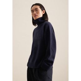 Seidensticker Strickpullover &raquo;Schwarze Rose&laquo; Langarm Rollkragen Uni navy M M Passform: Oversized