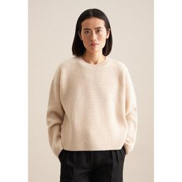 Seidensticker Strickpullover &raquo;Schwarze Rose&laquo; Langarm Rundhals Uni natur L L Passform: Oversized