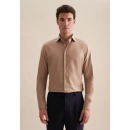 Seidensticker Flanellhemd &raquo;Slim&laquo; Slim Langarm Kentkragen Uni beige M (39) - normale &Auml;rmell&auml;ngen normale &Auml;rmell&auml;ngen M (39) Passform: Slim