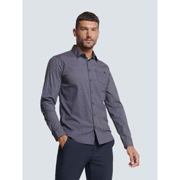 NO EXCESS Langarmhemd &raquo;Bedrucktes Stretch-Hemd&laquo; blau S - Normalgr&ouml;&szlig;en Normalgr&ouml;&szlig;en S Modernes Shirt mit einzigartigem Alloverdruck