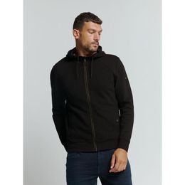 NO EXCESS Sweater »Jacquard-Kapuzenweste Pullover« schwarz XXL XXL Durchgehender Reißverschluss
