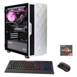 GAMEMAX Gaming-PC »Diamond WT 7064« Windows 11 weiß WLAN AC, ARGB-Beleuchtung Front, 1x PS/2, 2x USB 2.0, 4x USB 3.2 Gen1 Typ A, 1x D-Sub, 1x DVI,...