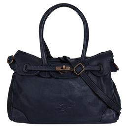 Samantha Look Shopper echt Leder, Made in Italy blau