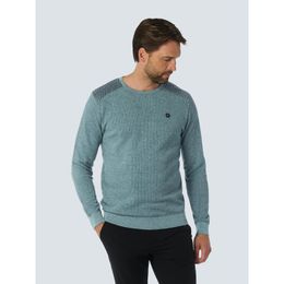 NO EXCESS Rundhalspullover &raquo;Rundhalspullover mit Raffinierter Zwei-Farben-Jacquard&laquo; blau L L Weicher Stoff: F&uuml;r ultimativen Komfort
