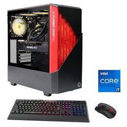 GAMEMAX Gaming-PC »Contac BR 7027« Windows 11 schwarz/rot WLAN AC, ARGB-Beleuchtung Front, 2x PS/2, 4x USB 2.0/1.1-Anschlüsse, 2x USB 3.2 Gen1, 1x...