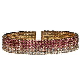 Steuer Armband »Strass-Armspange pink/rosa« gelb + rosa 18cm Kristall-Armspange