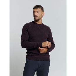 NO EXCESS Rundhalspullover &raquo;Soft-Touch-Pullover mit Wolle&laquo; aubergine XL XL Weicher und warmer Pullover f&uuml;r M&auml;nner
