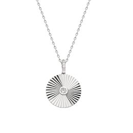 dKeniz Damen dKeniz Kette mit Anh&auml;nger &raquo;Coin 925/- Sterling Silber Zirkonia Wei&szlig;&laquo; wei&szlig;
