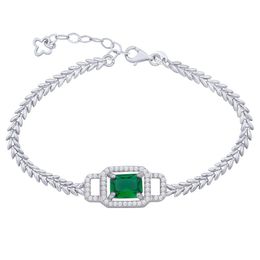 dKeniz Armband »925 Sterling Silber rhodiniert glanz 16, 5+4cm Zirkonia Weiß Grün« Grün + grün 16,5+4cm Moderner Schmuck