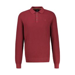 Lerros Herren Lerros Strickpullover &raquo;Lerros Langarmpoloshirt, gestrickt&laquo; rot 4XL