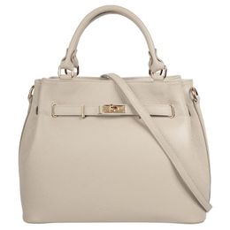 Samantha Look Henkeltasche echt Leder, Made in Italy, geräumige Henkeltasche mit Smartphonefach beige