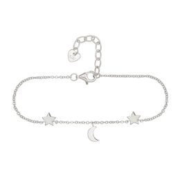 CAI CAÏ Armband weiß 16+3cm Silber Armband mit Sternen und Mond Anhänger rhodiniert