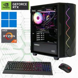 GAMEMAX Gaming-PC »Diamond BK 6952« DDR5, PCIe SSD Gen4, Windows 11 schwarz WLAN AC, ARGB-Beleuchtung Front, 1x PS/2, 1x USB3.2 Gen1 Type-C, 1x...