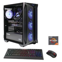 GAMEMAX Gaming-PC »Brufen C1 7017« DDR5, PCIe SSD Gen4, Windows 11 schwarz WLAN AC, ARGB-Beleuchtung Front, 1x PS/2, 1x USB3.2 Gen1 Type-C, 1x...