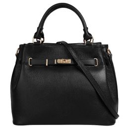 Samantha Look Henkeltasche echt Leder, Made in Italy, geräumige Henkeltasche mit Smartphonefach schwarz