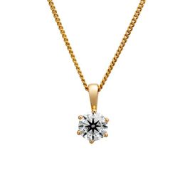 OROLINO Kette mit Anhänger »750/- Gelbgold 1 Brillant 1, 0 ct.« gelb 45cm Klassischer Anhänger Solitär aus 750/- Gelbgold