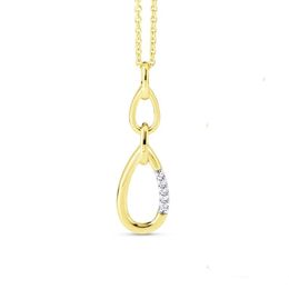 OROLINO Kette mit Anhänger »Gold 585 mit 5 natürlichen Brillanten zus. 0, 025ct.« gelb 45cm Elegante Damen-Halskette aus echtem 585 Gelbgold