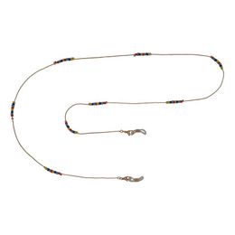 Steuer Collierkettchen »Brillenkette« gelb 81cm Set aus zwei langen Kette aus goldfarbenem Metall, mit bunten Schmuckperlen in gelb, orange, tü