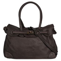 Samantha Look Shopper echt Leder, Made in Italy braun