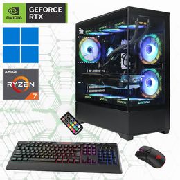 GAMEMAX Gaming-PC »Vista AB 7312« DDR5 RAM, PCIe SSD Gen4, Windows 11 schwarz WLAN AX, ARGB-Beleuchtung Front, 4 x USB 2.0/1.1 , 1 x PS/2, 2 x USB...