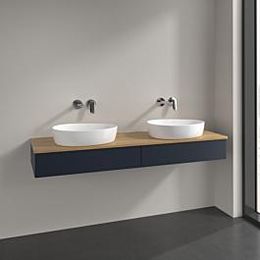 Villeroy & Boch Villeroy und Boch Antao Waschtisch-Unterschrank K17011HG 160x19x50cm, Waschtischplattenfarbe honey oak, midnight blue matt lacquer