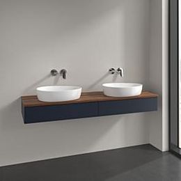 Villeroy & Boch Villeroy und Boch Antao Waschtisch-Unterschrank K17012HG 160x19x50cm, Waschtischplattenfarbe warm walnut, midnight blue matt lacquer