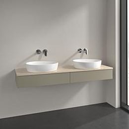 Villeroy & Boch Villeroy und Boch Antao Waschtisch-Unterschrank K17013HK 160x19x50cm, Waschtischplattenfarbe botticino, stone grey matt lacquer