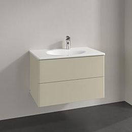 Villeroy & Boch Villeroy und Boch Antao Waschtisch-Unterschrank L04000HJ 78,8x50,4x49,6cm, ohne Frontstruktur, silk grey matt lacquer, Mit Beleuchtung