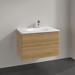 Villeroy & Boch Villeroy und Boch Antao Waschtisch-Unterschrank L04100HN 78,8x50,4x49,6cm, mit Frontstruktur, honey oak, Mit Beleuchtung