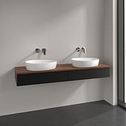 Villeroy & Boch Villeroy und Boch Waschtisch-Unterschrank K17112PD 160x19x50cm, Waschbeckenplattenfarbe warm walnut, black matt lacquer