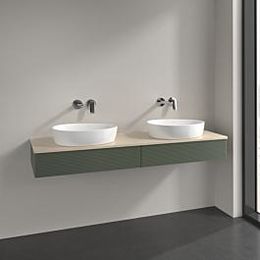 Villeroy & Boch Villeroy und Boch Antao Waschtisch-Unterschrank K17113HL 160x19x50cm, Waschbeckenplattenfarbe botticino, leaf green matt lacquer