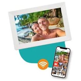 Pora&co Digitaler Fotorahmen mit WiFi & Frameo App 10 Zoll, weiß | ✔️ vorübergehende preissenkung