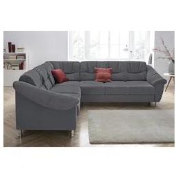 Sit & More Ecksofa SIT & MORE "Salsa L-Form" Sofas Gr. B/H/T: 264cm x 86cm x 244cm, Luxus-Microfaser ALTARA NUBUCK, langer Schenkel rechts, ohne Bettfunktion, grau (dunkelgrau) mit Federkern, wahlweise Bettfunktion