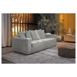 2,5-Sitzer furninova "Montego Night" Sofas Gr. B/H/T: 223cm x 90cm x 101cm, Struktur grob, grau (stone) inklusive 5 Rückenkissen, abnehmbarer und waschbarer Hussenbezug