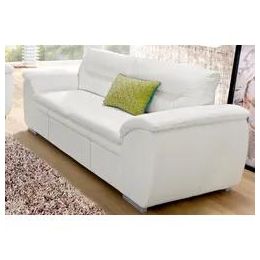 2,5-Sitzer COTTA "Leandra" Sofas Gr. B/H/T: 205cm x 88cm x 90cm, NaturLEDER, weiß (altweiß)