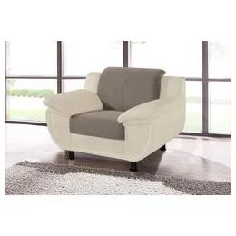 Sessel Trendmanufaktur "Rondo 3, Loungesessel" Gr. Kunstleder SOFTLUX-Struktur, Mit Federkern, B/H/T: 121cm x 85cm x 94cm, beige (beige, tan) Einzelsessel Polstersessel Sessel wahlweise mit komfortablem Federkern, extra breiten Armlehnen